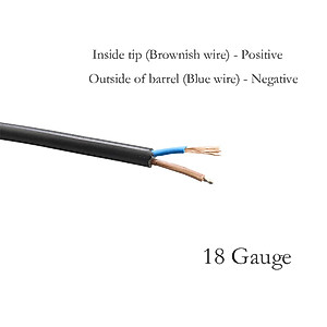 18 AWG DC Power Pigtail Cable, 2.1mm x 5.5mm Barrel Plug Wire Male&Female Connectors for CCTV Security Camera and Led Lighting Power Adapter by SIM&NAT, Pack of 10