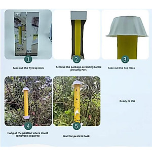 Fly Stick Sticky Fly Traps for Indoors and Outdoor Wasp Traps - Effective Pest Control 4 Pack