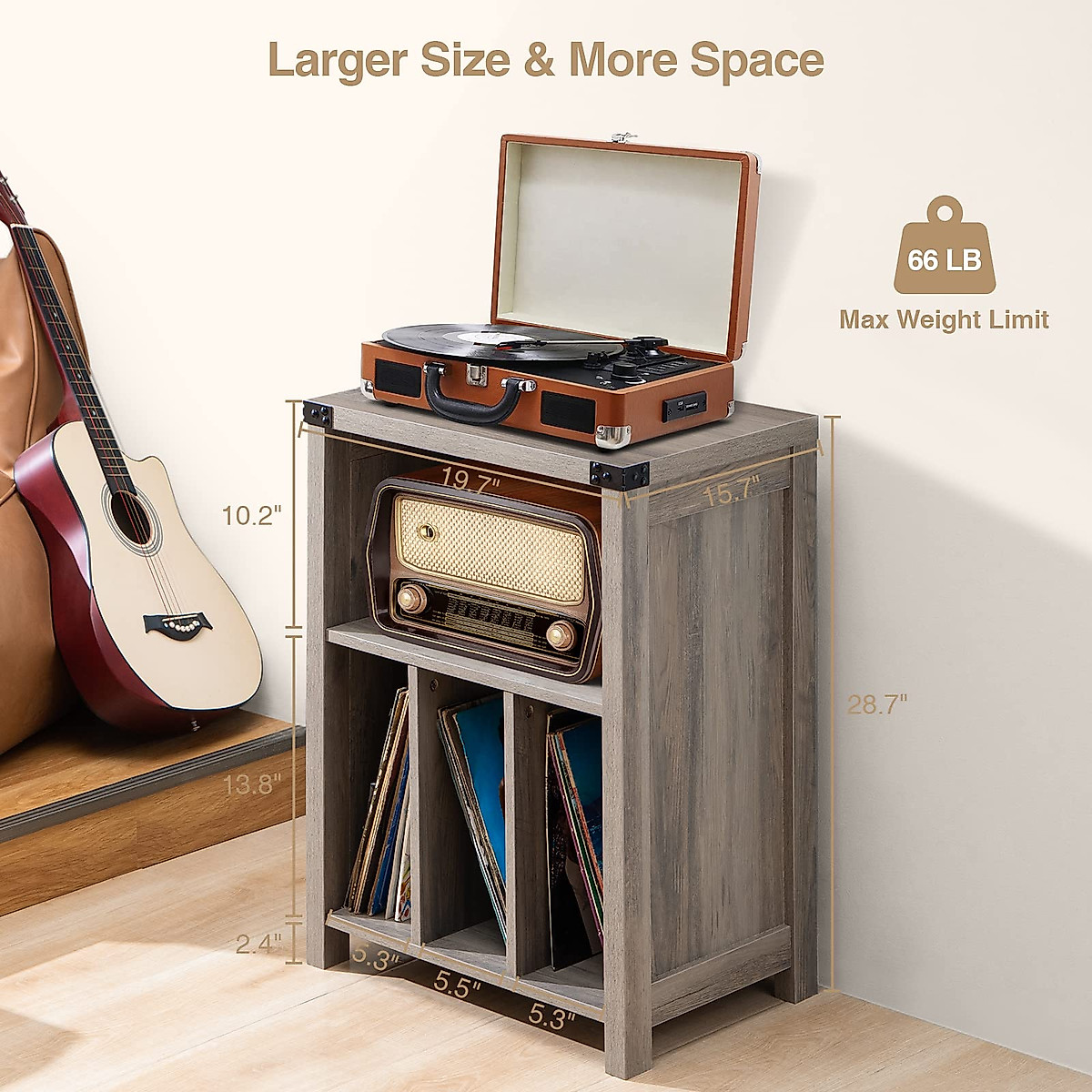 SICOTAS Record Player Stand with Vinyl Record Storage Turntable Stand Table Cabinet with Shelf End Table Night Stands Bed Side Table Nightstand Stereo Cabinet for Living Room Bedroom Office