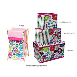 Bacati Botanical Girls Fabric Memory Photo Bulletin Board, Pink