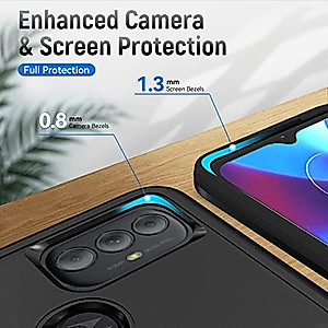 Warsia for Moto G Play 2023 Case,Moto G Pure Phone Case,Moto G Power 2022 Case with Screen Protector, Heavy-Duty Tough Rugged Shockproof Protective Case for Motorola Moto G Play 2023, Black