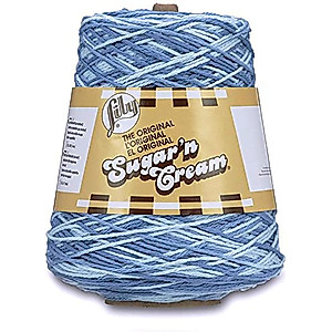 Lily Sugar N Cream Cones Faded Denim Yarn - 1 Pack of 14oz/400g - Cotton - #4 Medium - 706 Yards - Knitting/Crochet