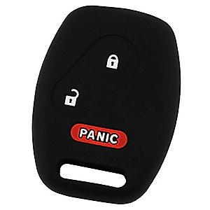 for 05-15 Honda Pilot CR-V Accord Crosstour CR-Z Fit Insight Odyssey Civic Rubber Keyless Entry Remote Key Fob Skin Cover Protector 3btn