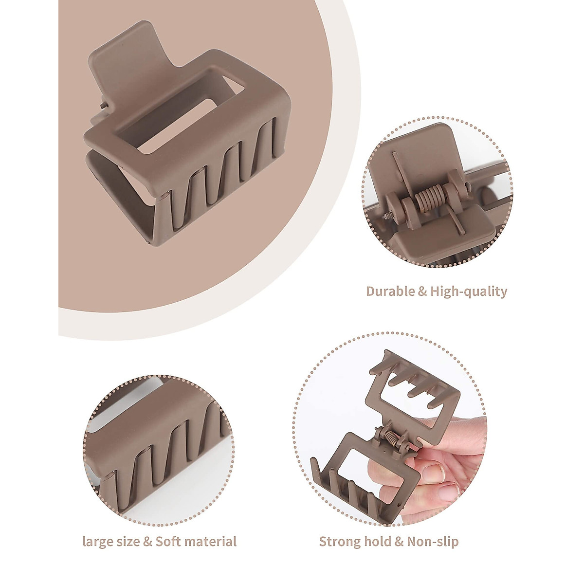 Aonwkan Hair Clips Square Hair Claw Clips - 12 Pieces 2" Matte Hair Clips for Teen Girl Gifts Thin Thick Hair Cute Stuff Nonslip Strong Grip Hair Clamps 12 Colors Jaw Clips Hair Accessories for Women