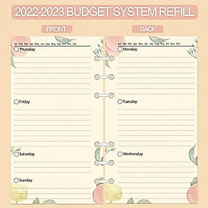 2023-2024 Weekly & Monthly Planner,A6 Budget System Refill for Budget Binder Cover,6 Hole Budget Planner Money Envelopes Organizer for Wallet,Binder Money Organizer for Cash(A)