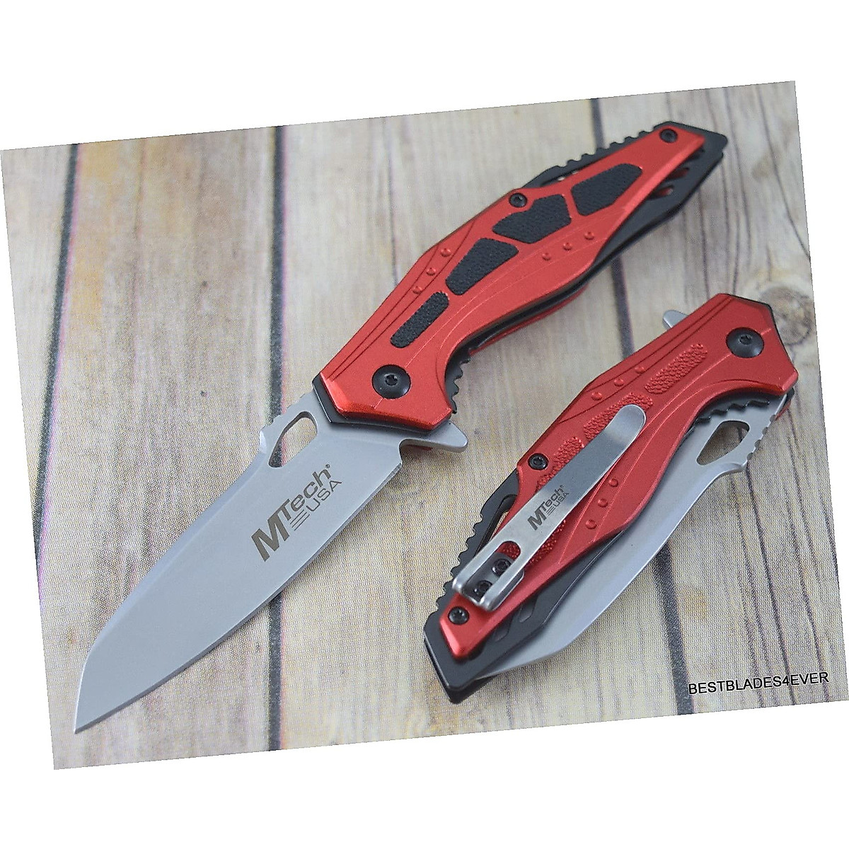 Mtech Tactical Stainless Steel Open Folding Pocket Knife With Clip - 7.75 Inch Outdoor Survival Hunting Knife for Camping by Survival Steel