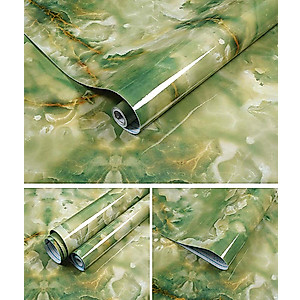 Moyishi Vatican Granite Look Marble Gloss Film Vinyl Self Adhesive Counter Top Peel and Stick Wall Decal 24''x79''