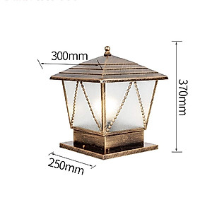 Lights Outdoor Outdoor Waterproof IP65 Patio Post Lamp External Quality Aluminum Square Pillar Column Light Hammering Glass Lantern Victoria Antirust Rainproof Glass Shade Porch Streetlight Surface Mo