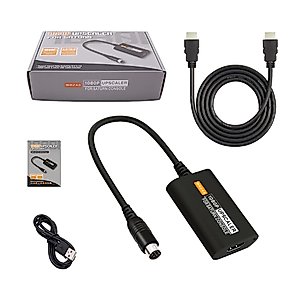 Kacenray HDMI Converter for Sega Saturn 1080P Upscaler HDMI Adapter Cable S-Video Input 4:3/16:9 Aspect Ratio Switching
