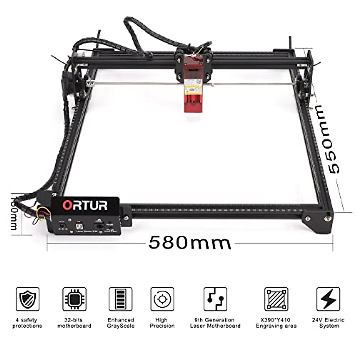ORTUR Laser Master 2 S2 SF Laser Engraver, 5.5W Output Power DIY Laser Cutter and Engraver, Laser Engraving Machine Support Lightburn, Laser Engraver for Wood and Metal, Acrylic