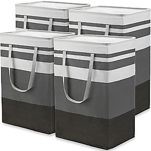 4 Pcs 75L Laundry Basket Large Laundry Hamper Collapsible Laundry Bag Waterproof Clothes Basket Freestanding Clothes Hamper with Handles for Toy Towel Pillow Blanket Bedroom Dorm Bathroom