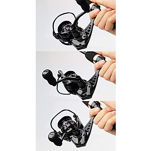 Dorisea Fishing Reel 7+1 Stainless Steel BB Ultra Smooth Aluminum Spinning Fishing Reel,Lightweight Spinning Reel for Freshwater Saltwater Fishing, Come with 109 yds Braided Line (CF4000)