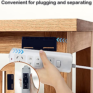 HINGTAI 4 PCS Self-adhesive Desktop Socket Holder, Simple and Fast Installation, No Drilling Required, ABS Material, Suitable for Marble, Tile, Wood, Plastic