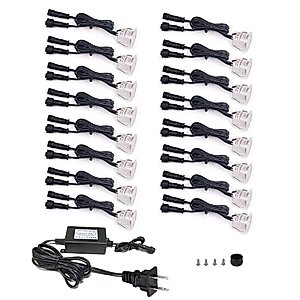 XUNATA Pack of 16 Recessed LED Deck Light Kits, In Ground Outdoor LED Landscape Lighting IP67 Waterproof, 12V Low Voltage for Garden Yard Steps Stair Patio Floor Kitchen Decoration(Natural White)