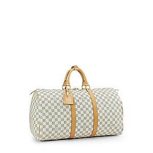 Louis Vuitton, Pre-Loved Damier Azur Keepall 50, White