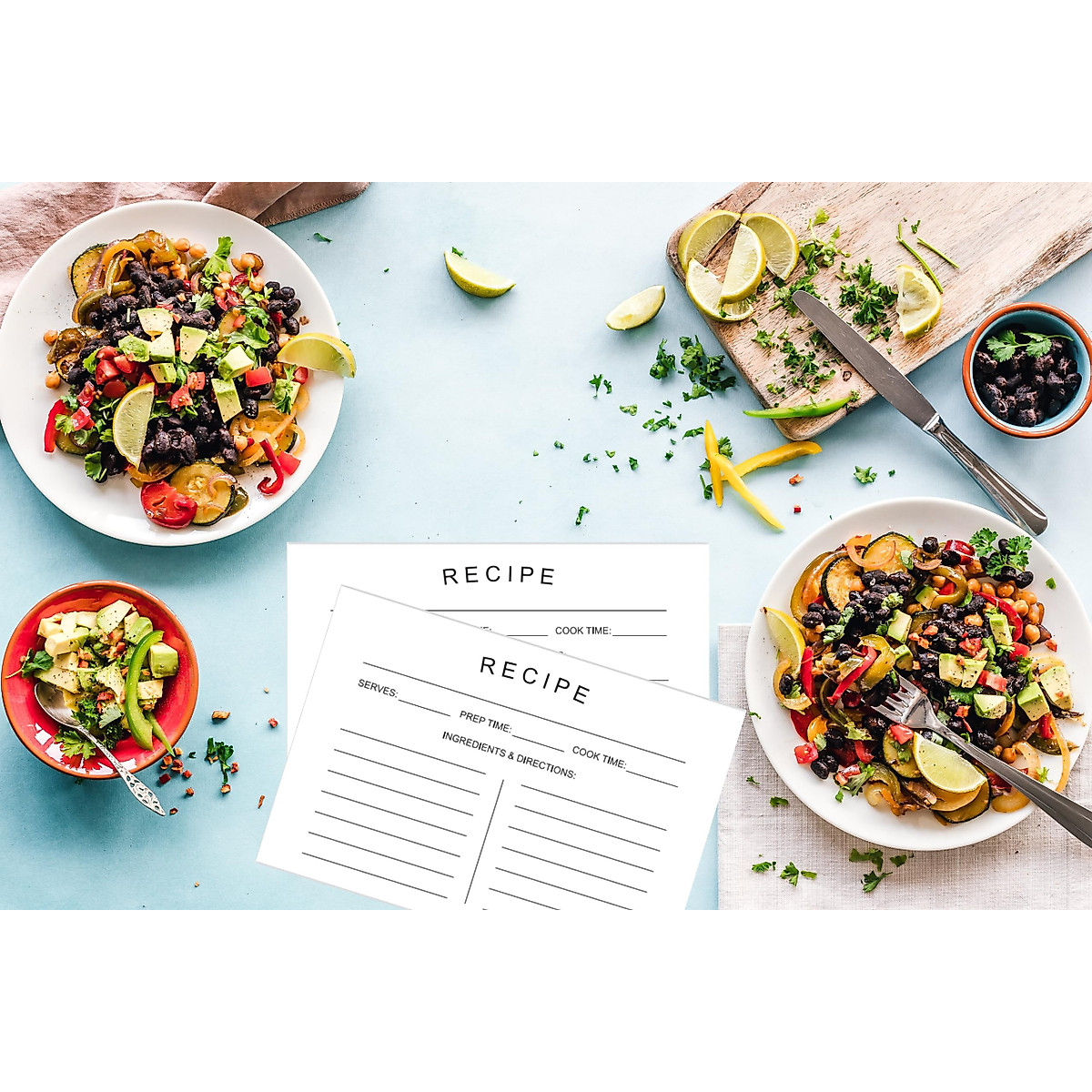 75 Count Recipe Cards 4x6inch Double Sided Thick Card Stock Fit with Recipe Binder Recipe Box Modern Minimal Design