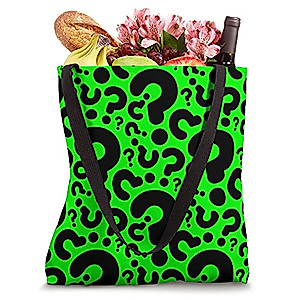 acid green question mark halloween Tote Bag