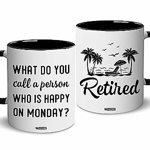 WHIDOBE Retirement Gifts for Women Men, Happy Retirement Mug, Retirement Gifts, Farewell Gifts for Coworkers Grandma Grandpa Friends Boss Funny Retirement, Retired Gifts for Christmas, Birthday 11OZ