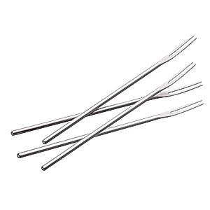 IMEEA Pickle Forks Cocktail Forks SUS304 Stainless Steel Olive Fork Long Handle 8.85-inch Fruit Forks, Set of 4