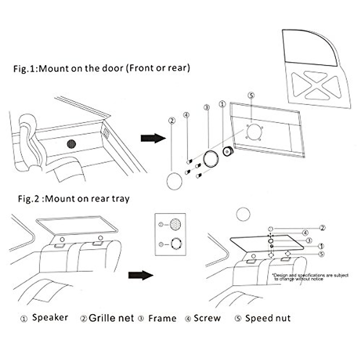 ePathChina 2pcs 140W T280 High Efficiency Mini Dome Tweeter Speakers for Car Audio System