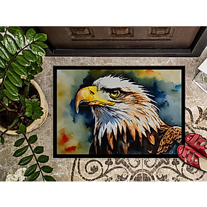 Caroline's Treasures DAC3208JMAT Eagle Doormat Front Door Mat Indoor Outdoor Rugs for Entryway, Non Slip Washable Low Pile, 24H X 36W