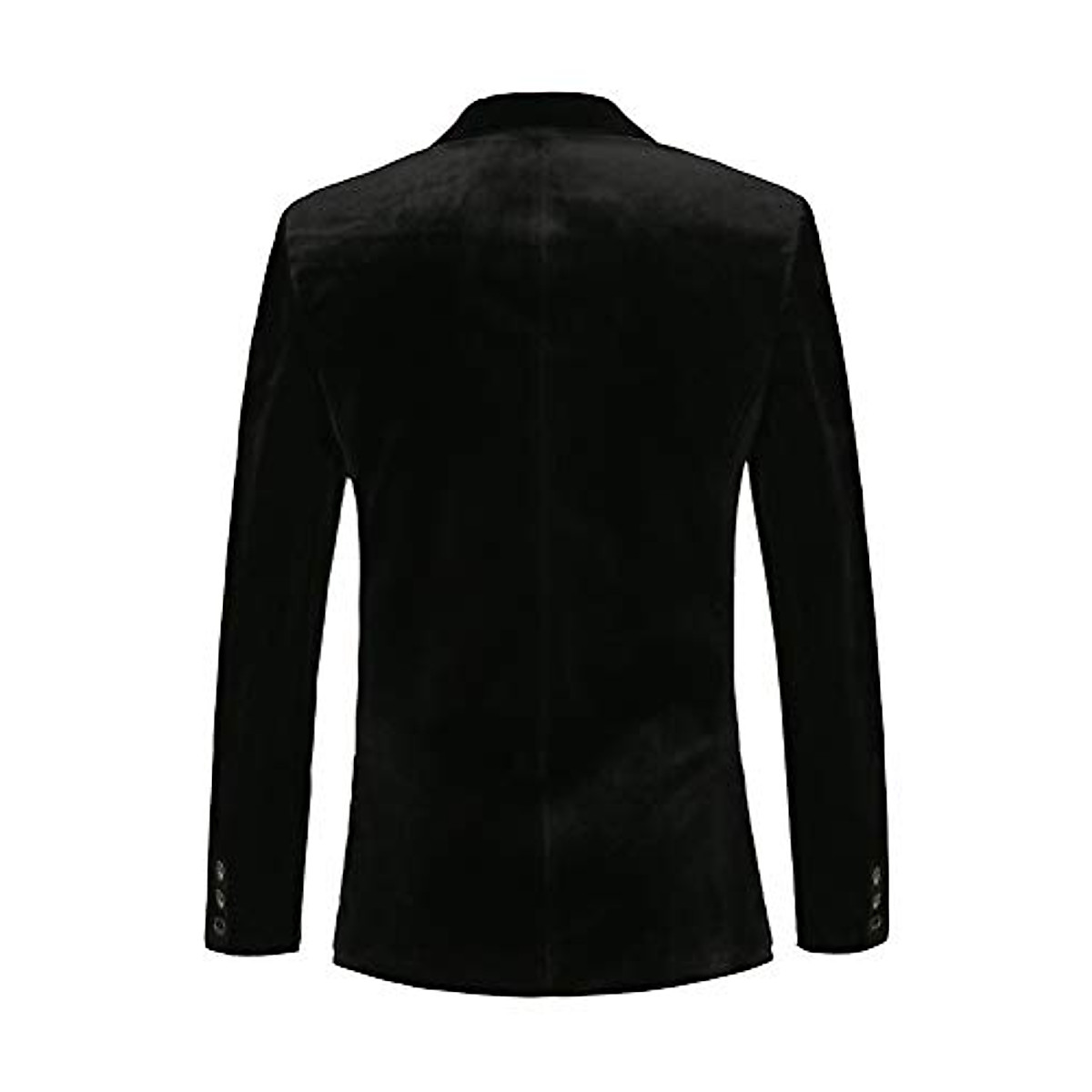 THWEI Mens Velvet Blazer Slim Fit Suit Jacket One Button Tuxedo Blazer Wedding Prom Dinner Black M