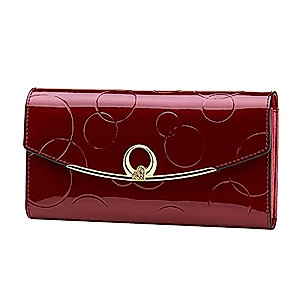 LYRRSH Women's Wallet Leather Long RFID Blocking Large-capacity Wallet Multifunctional Anti-theft Credit Card Holder (blue), 19cm*10cm*3.5cm