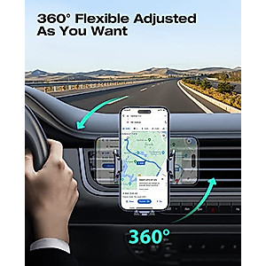 VICSEED Phone Mount for Car Vent [Anti-Slip Silicone Protection][Glow in The Dark] Air Vent Car Phone Holder Mount Ultra-Stable Cell Phone Holder Car Fit for All iPhone & Android