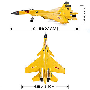 Taktik Alloy Planes Pull Back Airplane Aircraft Model Toys with Stealth Bombers and Fighter Planes Diecast Fighter Jets Gifts for Kids,Boys and Adults(Yellow)