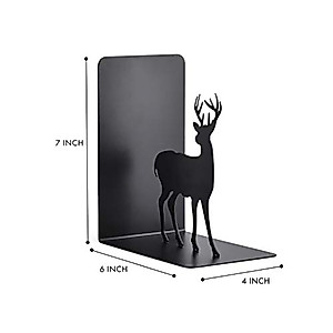 Decorative Metal Deer Bookends, Bookends for Shelves, Book Holders, Book Shelf Organizer, Desk Organizer, Heavy Duty Non-Skid Bookends, Living Room Decor, Home Decor, Creative Gift