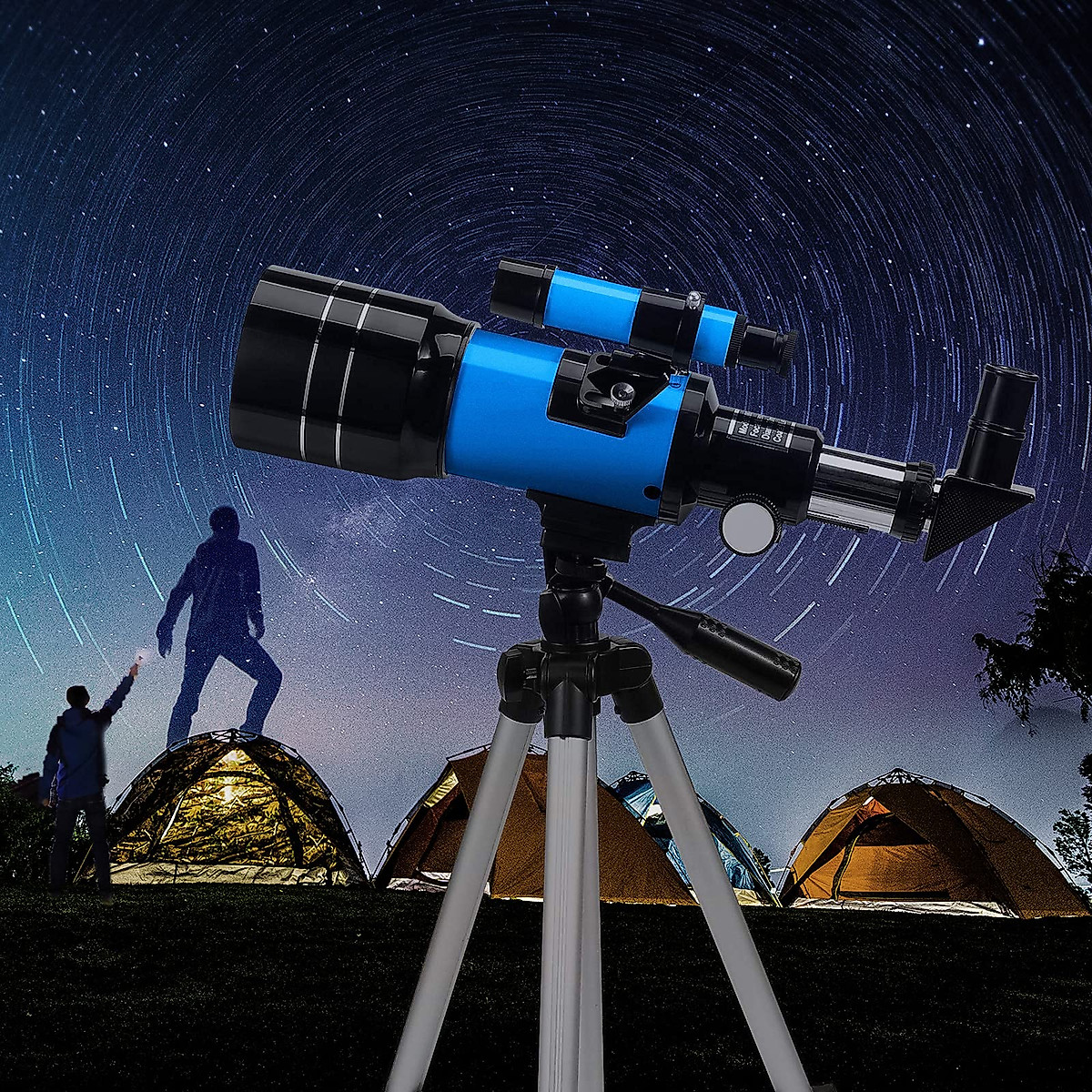 Telescope for Adults &Beginners,70mm Aperture 300mm AZ Mount with Adjustable Tripod and Fully Multi-Coated Optics, Portable Astronomy Refractor Telescope, Wireless Remote