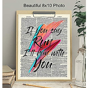 David Bowie Wall Art Decor Poster - 8x10 Cool Unique Gift for Women, Men, Ziggy Stardust, 80s Music, Punk Rock Fan - Dictionary Print, Home Decoration for Bedroom, Bathroom, Living Room