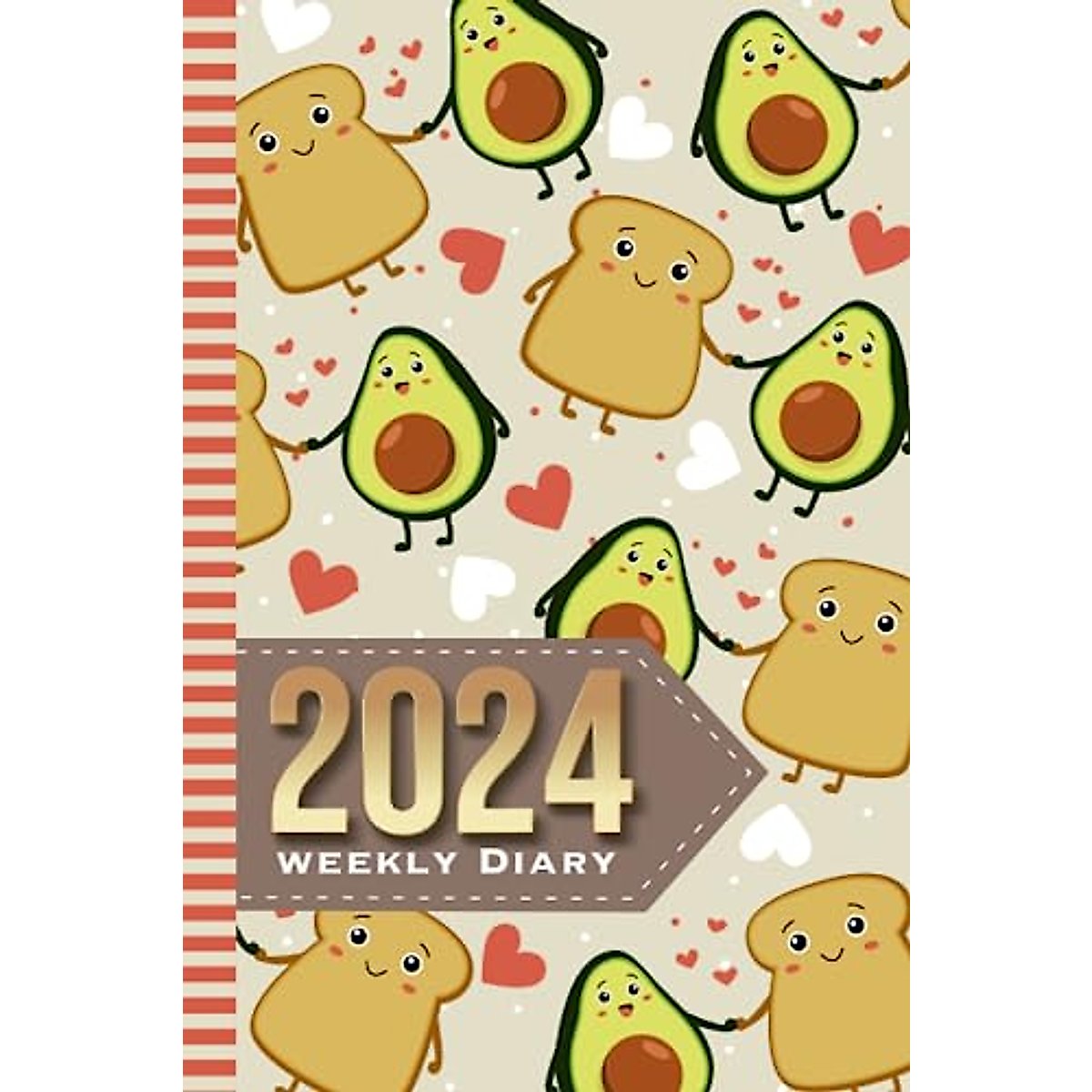 2024 Weekly Diary: 6x9 Dated Personal Organizer / Daily Scheduler With Checklist - To Do List - Note Section - Habit Tracker / Organizing Gift / Avocado Toast Smiley Face Couple Pattern