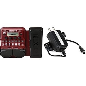 Zoom B1X FOUR Bass Guitar Multi-Effects Processor with Expression Pedal & AD-16 AC Adapter, 9V AC Power Adapter Designed for Use with Guitar, Bass, and Acoustic Effects Pedals