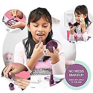 Little Girls Purse with Accessories and Pretend Makeup for Toddlers - My First Purse Set Includes Handbag, Phone, Wallet, Play Makeup and More Pretend Play Toys for Girls Age 3 +, Great Gift for Girls