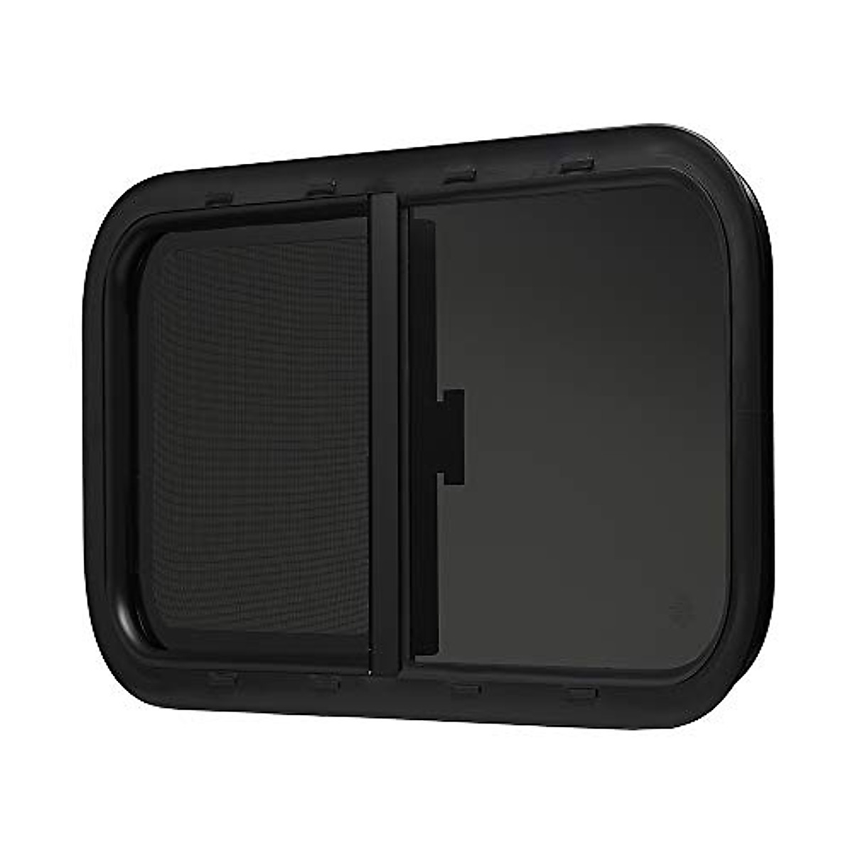 ToughGrade Horizontal Sliding Black RV Window 30" X 15" X 1 1/2" Includes Mounting Ring and Screen