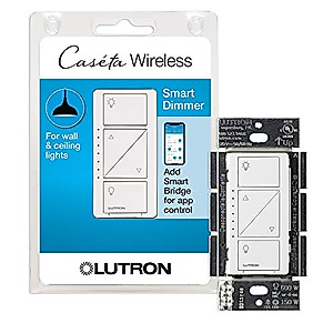 Lutron Caséta Wireless Smart Lighting Dimmer Switch for Wall and Ceiling Lights | PD-6WCL-WH | White
