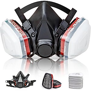 GZYZAMZ Respirator Mask With 6001 Filters Anti-fog Gas Masks Survival Nuclear and Chemical for Painting, Dust, Organic Vapors, Smoke Fumes, Asbestos, Welding, Spraying, Woodworking, Construction