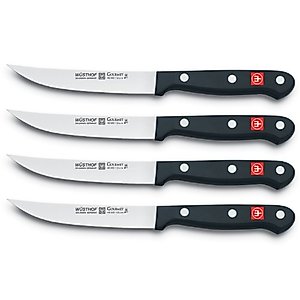 WÜSTHOF Gourmet Four Piece Steak Knife Set (Blister Pack) | 4-Piece German Knife Set | Precise Laser Cut High Carbon Stainless Steel Kitchen Steak Knife Set – Model 8464