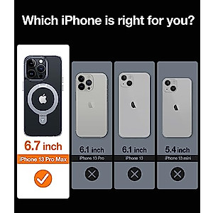 TORRAS 360° Rotatable Ring for iPhone 14 Pro Case [Compatible with Magsafe] with Stand, Magnetic Ring Mil-Grade Shockproof Translucent Back Slim 14 Pro Phone CaseOstand R, Mist Clear