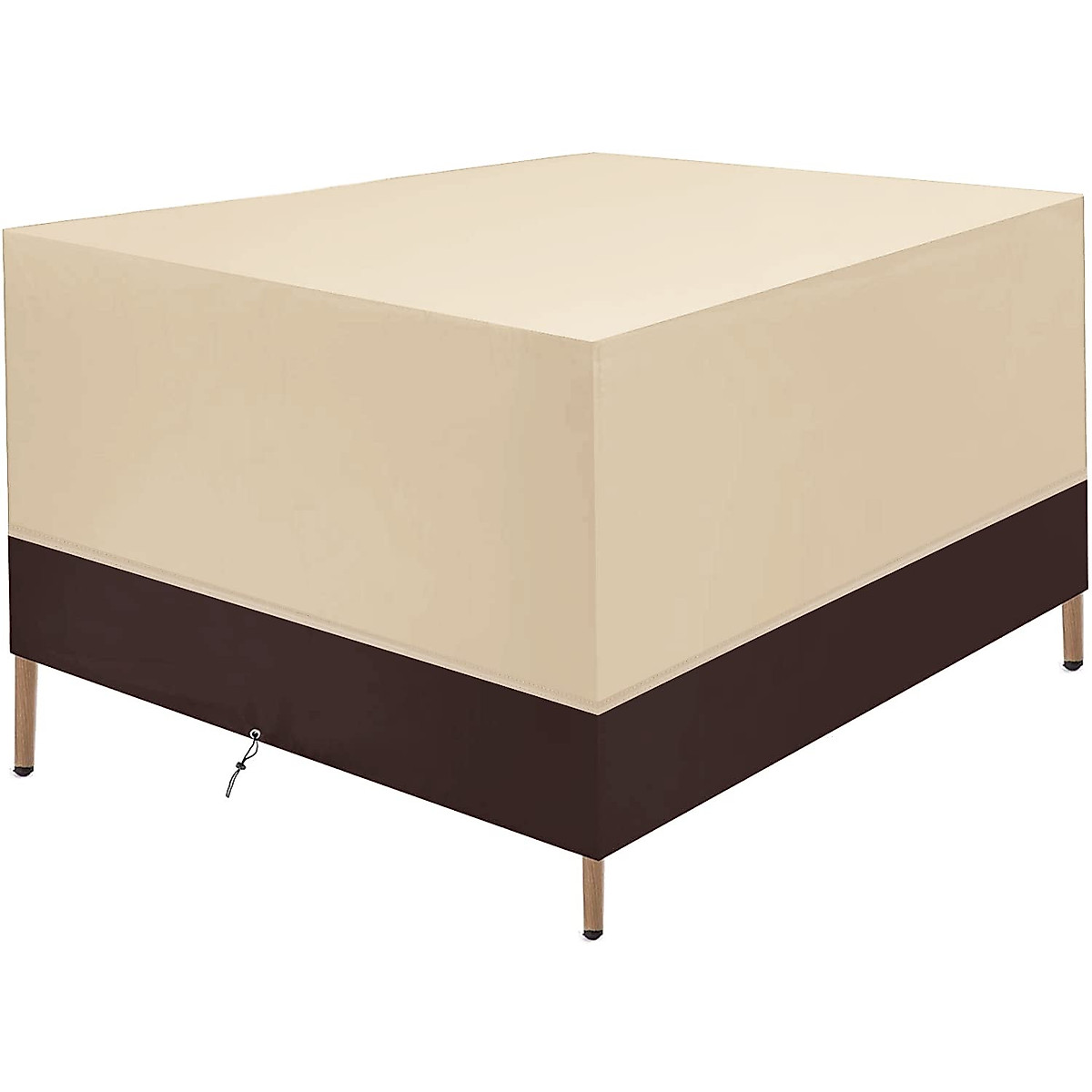 Mancro Square Patio Table Cover, 48 Inch Water-Resistant Outdoor Furniture Covers for Table and Chairs, Windproof & UV-Protection Patio Cover Fire Pit Covers 48L x 48W x 29H, Brown Outdoor Table Cover