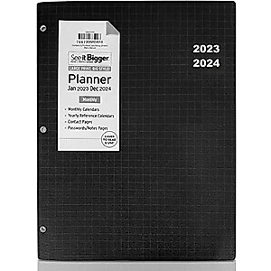 PlanAhead Home/Office 2-Year Large Monthly Planner, January 2023 - December 2024, 8.5 x 11 Inches (Black)