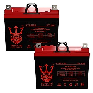 Neptune Power Products Brand Brand 12V 35AH NT12-35 NB Battery Replacement Battery for Pride Jazzy Select Electric Wheelchair by Neptune - 2 Pack