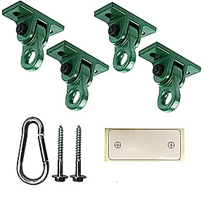 ABUSA Heavy Duty Green Swing Hangers Screws Bolts Included Over 5000 lb Capacity Playground Porch Yoga Seat Trapeze Wooden Sets Indoor Outdoor (4 Pack)