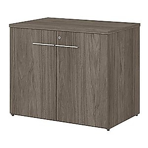Bush Business Furniture Office 500 Storage Cabinet with Doors-Assembled, 36W, Modern Hickory