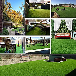 Griclner Artificial Grass Lawn Turf 4 FT x 7 FT(28 Square FT) 0.8inch Realistic Synthetic Grass Mat, Indoor Outdoor Garden Lawn Landscape for Pets,Fake Faux Grass Rug with Drainage Holes
