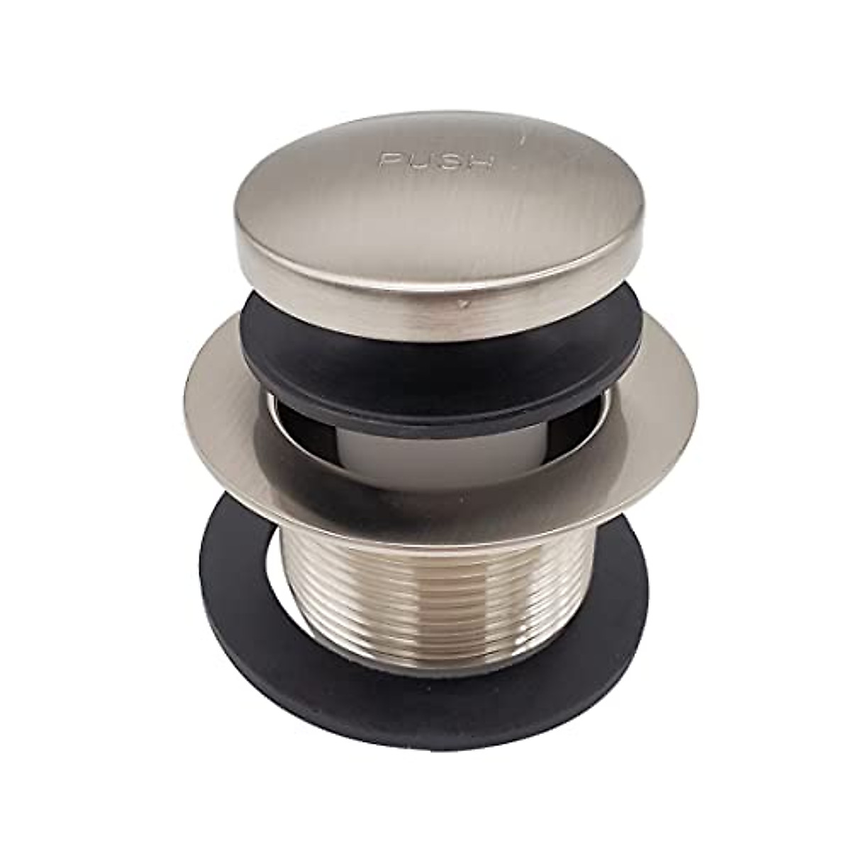 Westbrass D534-5-07 SCH. 40 ABS 1-1/2" Course Thread Plumber's Pack Tip-Toe Bathtub Drain Plug with Two-Hole Elbows, Satin Nickel (5-Pack)