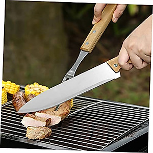 MUSISALY 1 Set Barbecue and Fork Tools Beef Fork Chef Carving Fork Poultry Serving Fork Kitchen Roast Fork Marshmallow Fork kit Meat Fork Travel Stainless Steel Outdoor