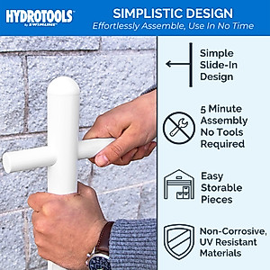 HYDROTOOLS BY SWIMLINE 89032 Free Standing Poolside Adjustable-Towel Rack With Water Weighted Base Three Arms Tier For Outdoors & Indoors Pool Patio Bathroom Poolside Accessory Holder Bar Drying-Stand