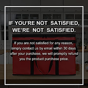 Bodaon Insulated Food Delivery Bag, XXX-Large Insulated Pizza Delivery Bags, Insulated Grocery Bags, Cooler Bag, Red, 1-Pack